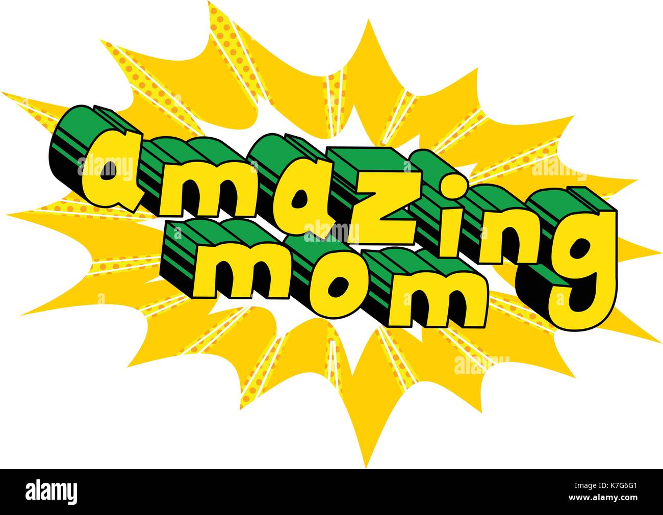 Amazing Mom - Comic book style word on abstract background Stock Vector ...