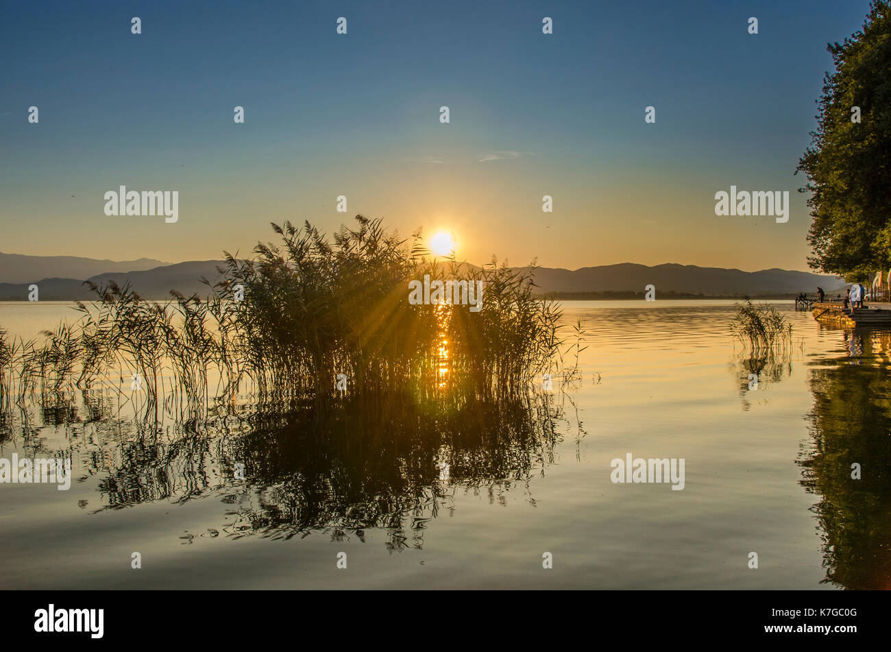 Sunrise - Lake Dojran Macedonia Stock Photo - Alamy