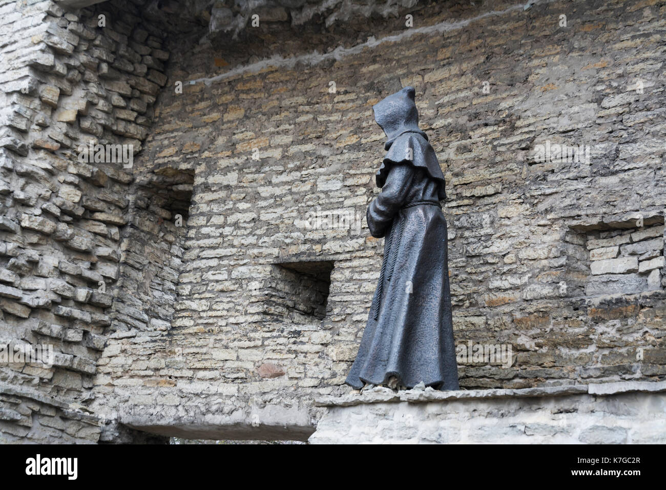 Bronze statue of monk at Danish King´s Garden (Taani kuninga aed) in Tallinn Estonia Stock Photo ...