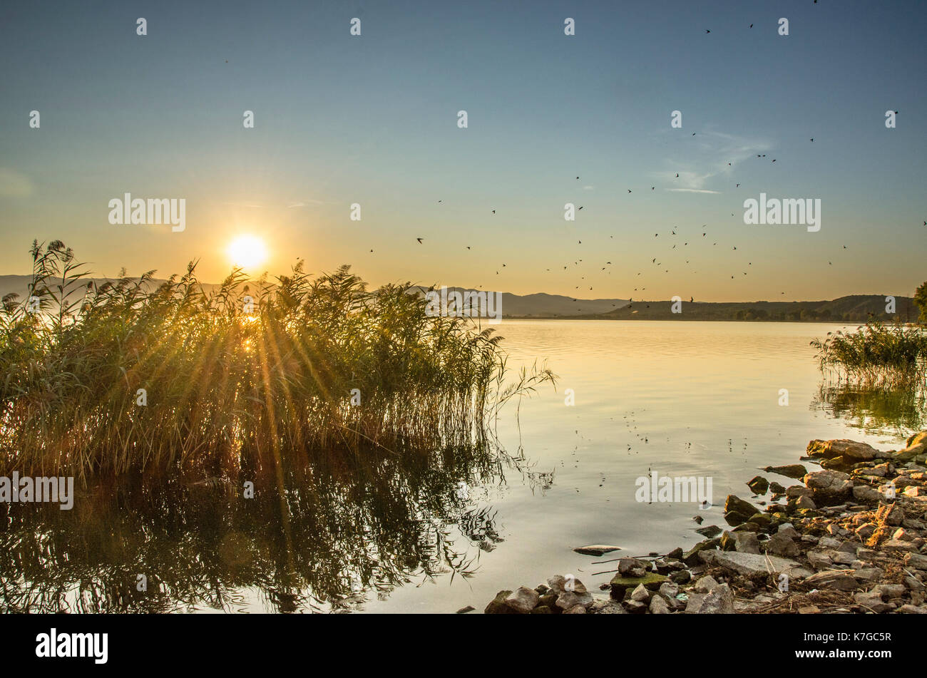 Macedonia - Dojran Lake - sunrise scene Stock Photo - Alamy