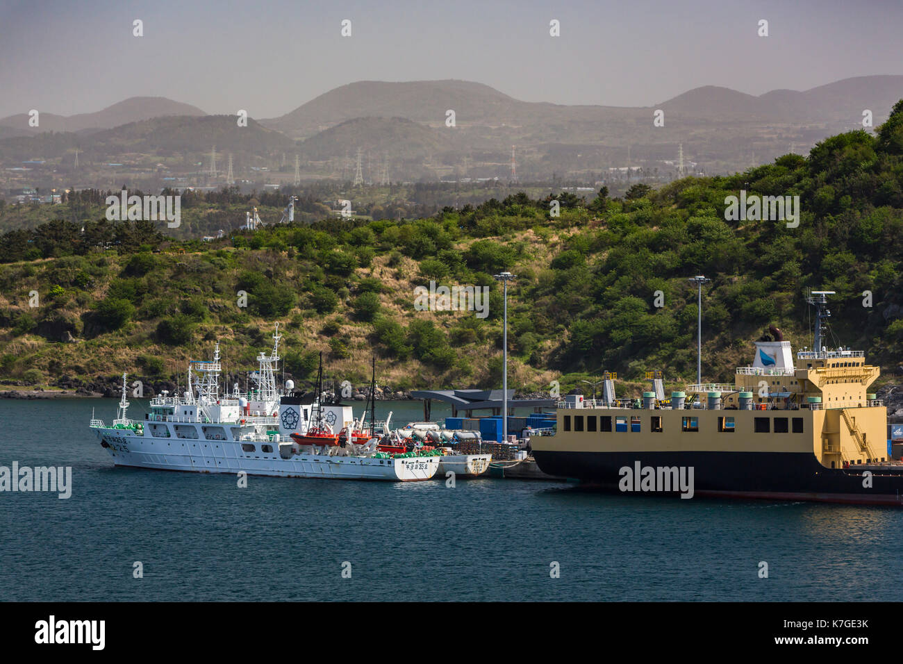 Ships docked at the port of Jeju, Jeju Island, South Korea, Asia Stock ...