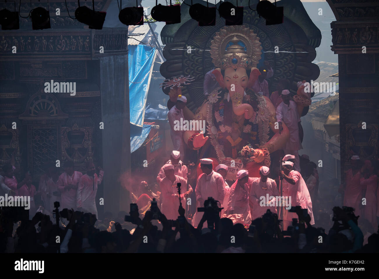 The image of Ganpati for Elephant headed lord the famous lalbaug cha ...
