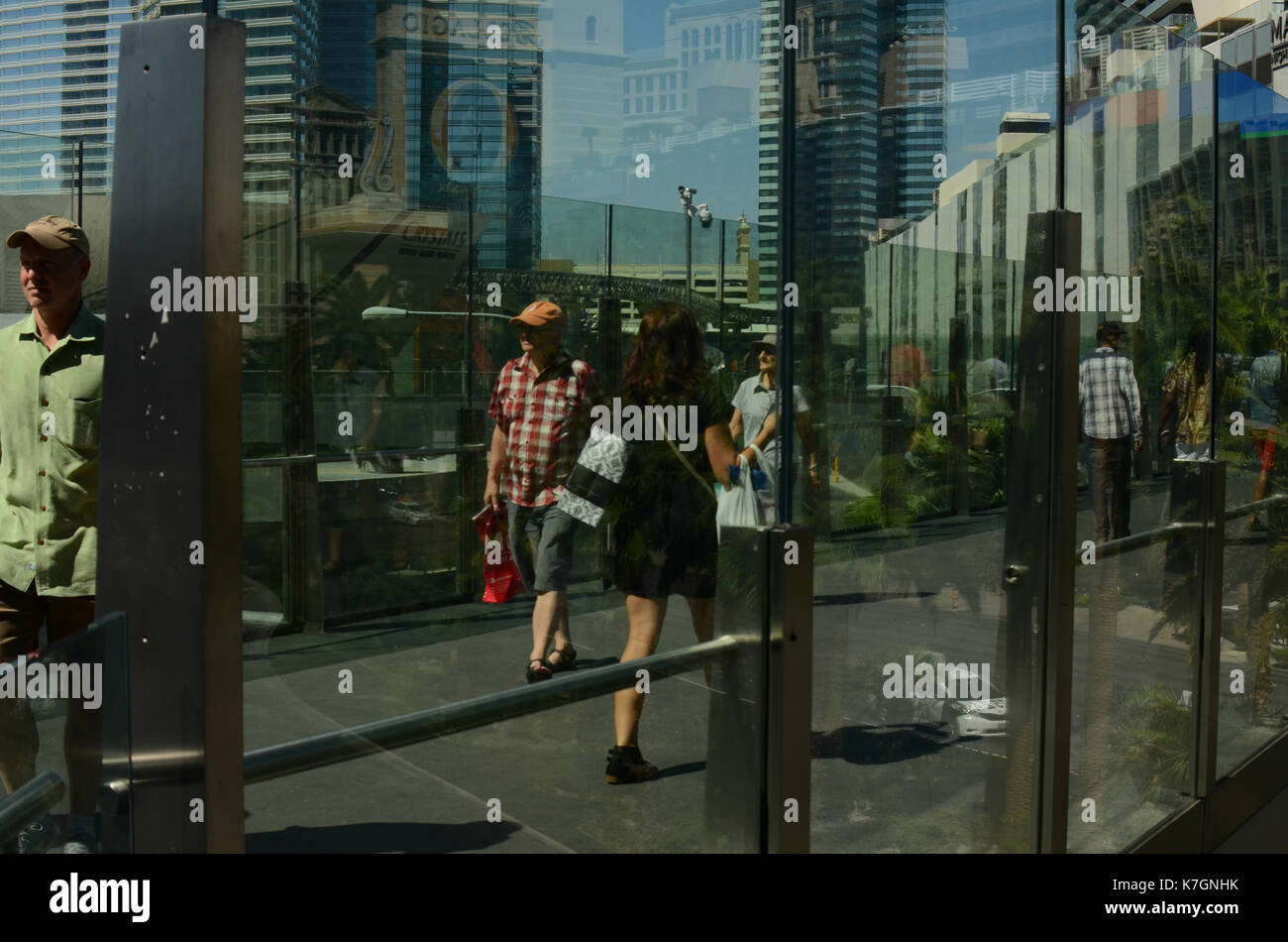 Las Vegas Strip pedestrian walkways daytime Stock Photo - Alamy