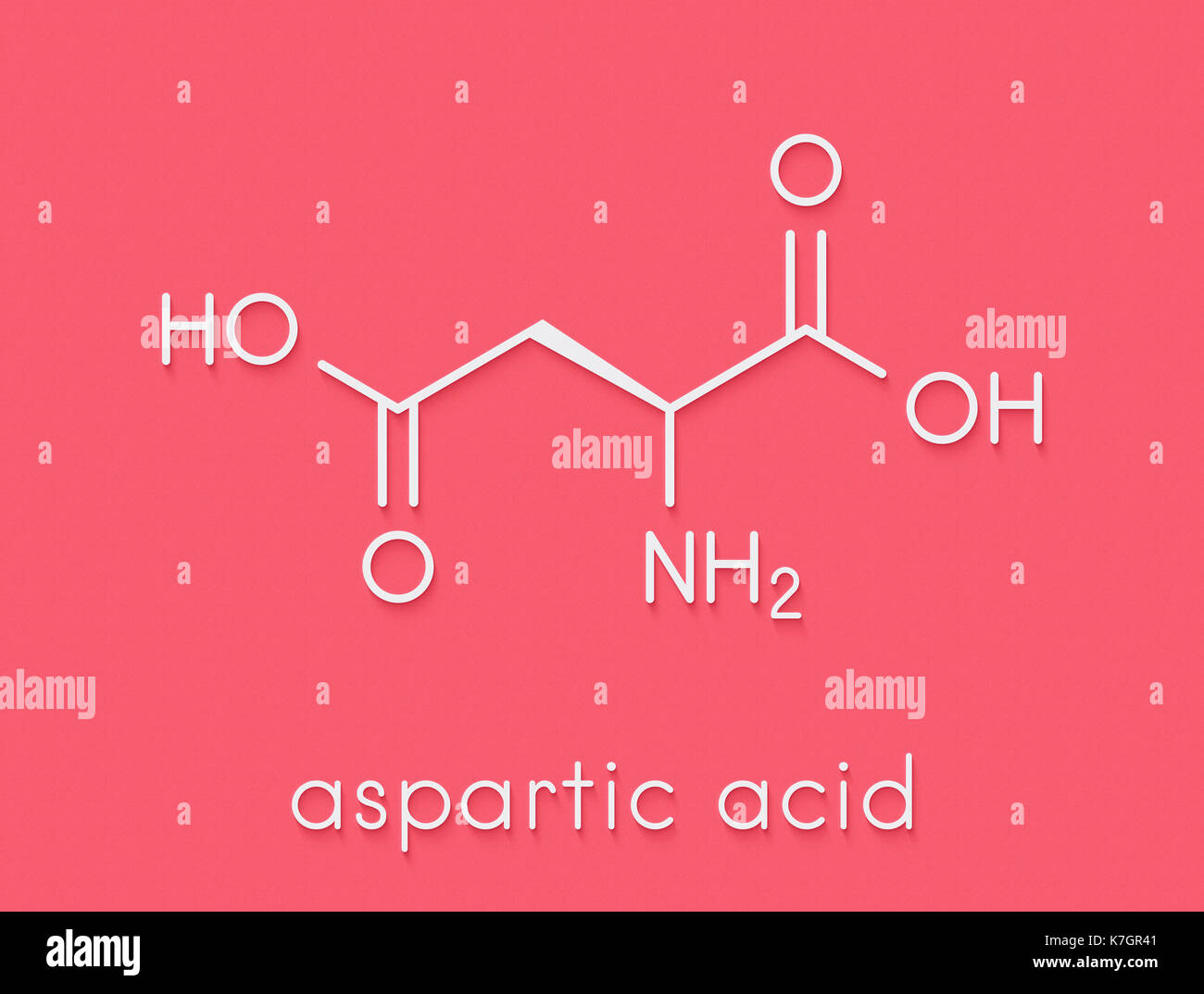 Aspartic acid (L-aspartic acid, Asp, D) amino acid molecule. Skeletal ... Aspartic acid (L-aspartic acid, Asp, D) amino acid molecule. Skeletal ...