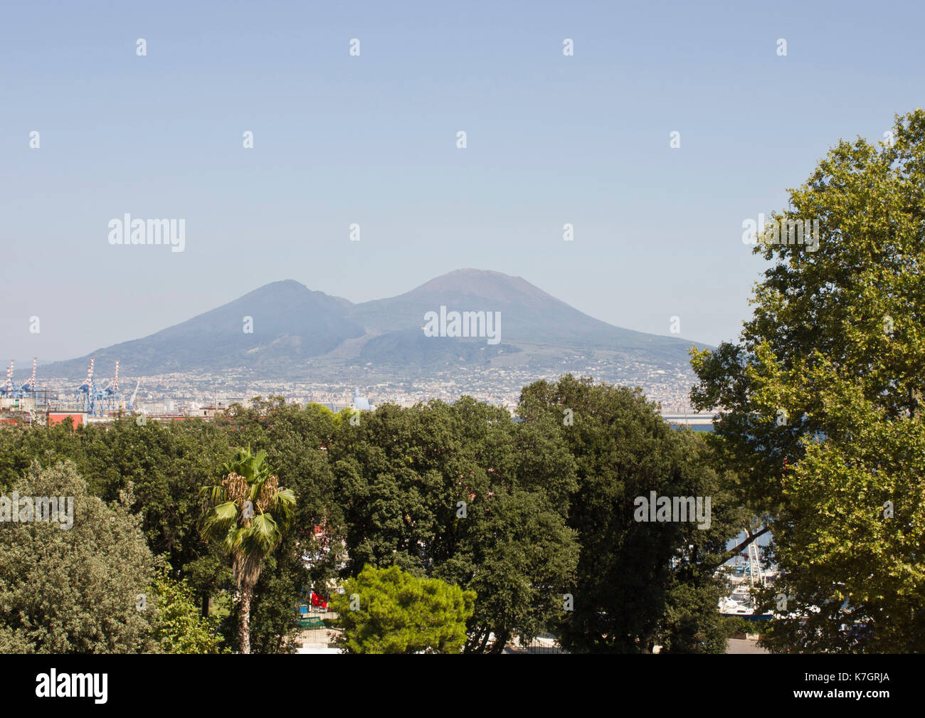 Naples, Italy, August 10 2014: Landscape view of the Vesuvio. Mount ...