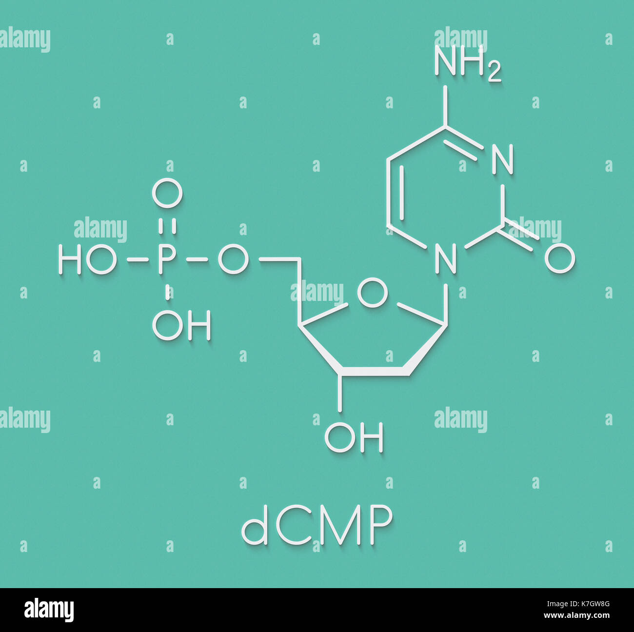 Deoxycytidine monophosphate (dCMP) nucleotide molecule. DNA building ...