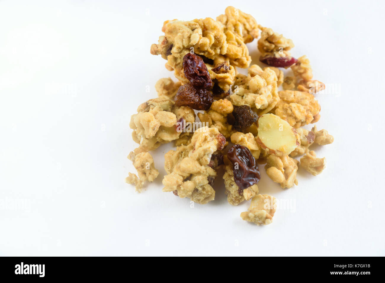 Granola Isolated on White Background Stock Photo - Alamy