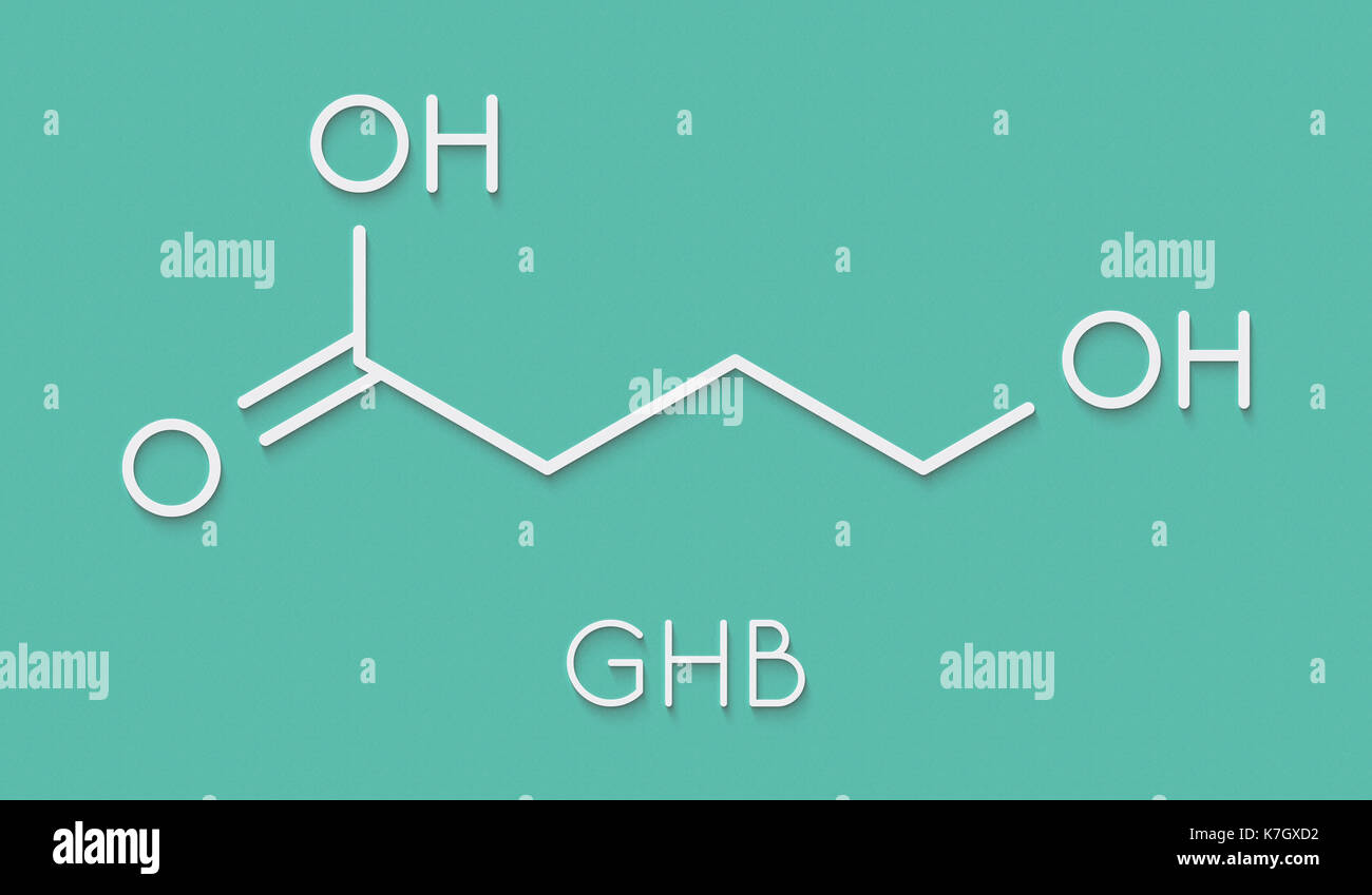 Gamma-hydroxybutyric acid (GHB, oxybate, liquid ecstasy) molecule ...