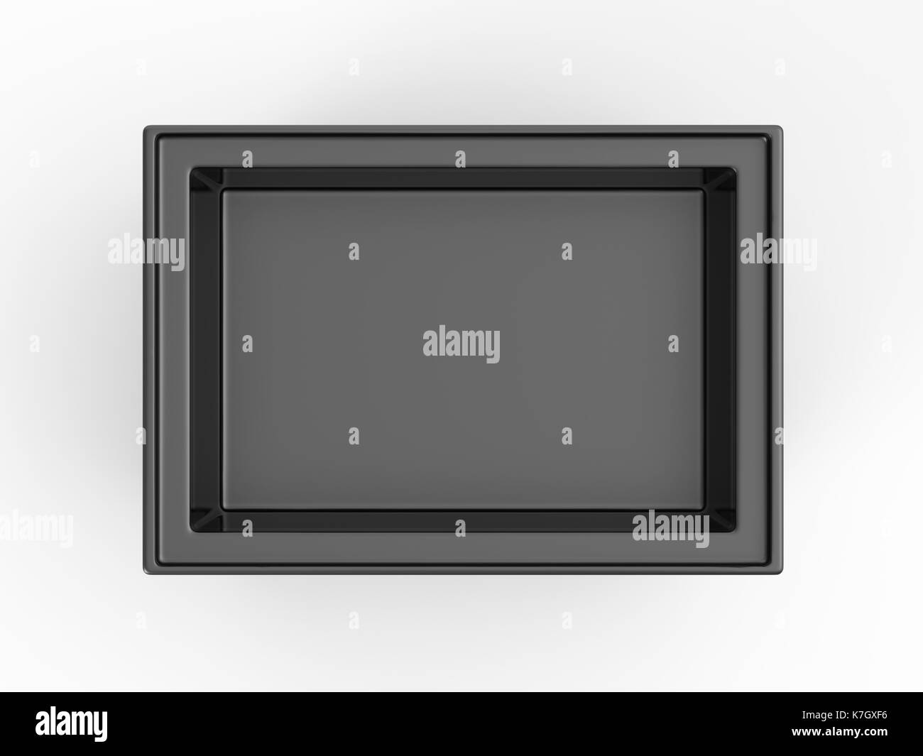 3d rendering black tray on white background Stock Photo - Alamy