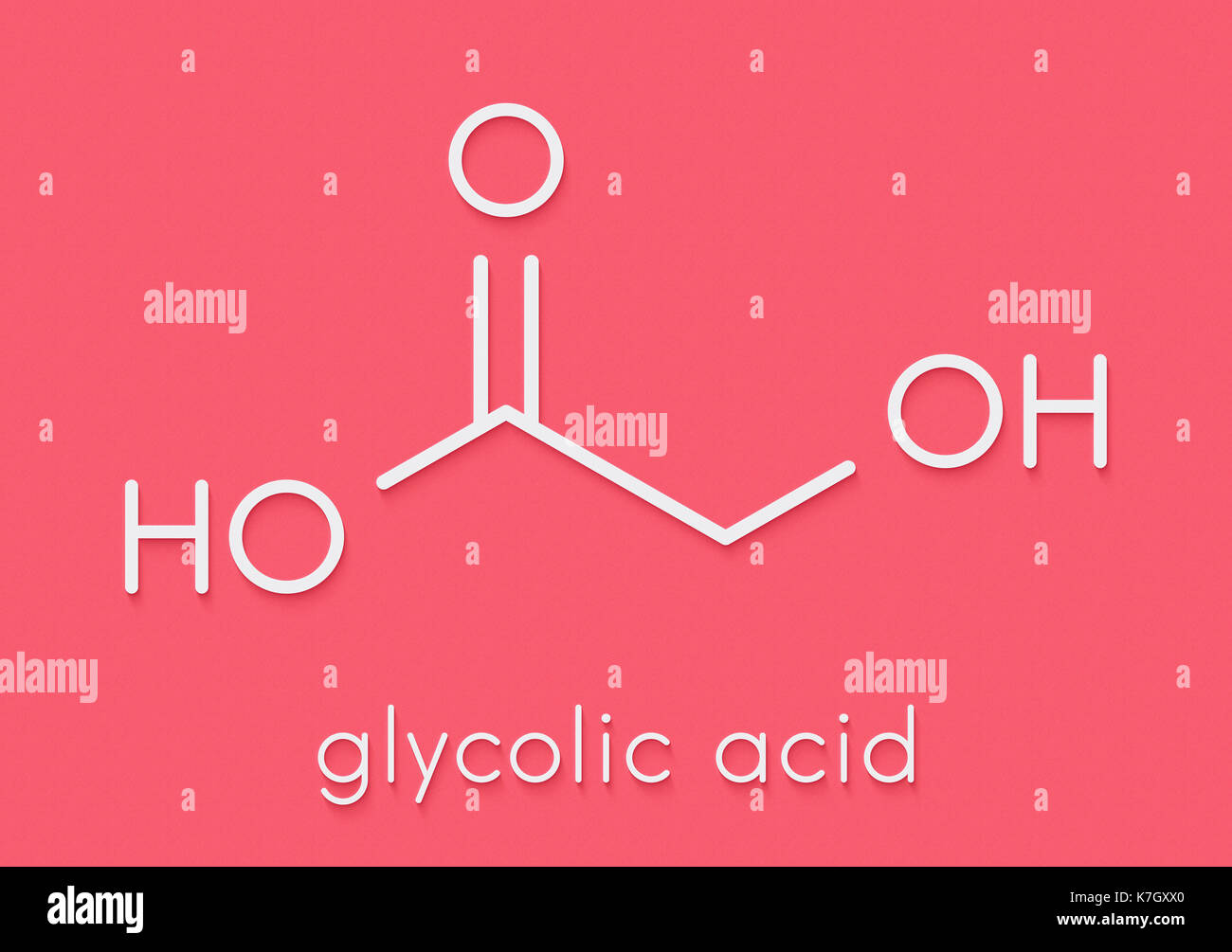 Glycolic acid (hydroacetic acid) molecule. Skeletal formula Stock Photo ...