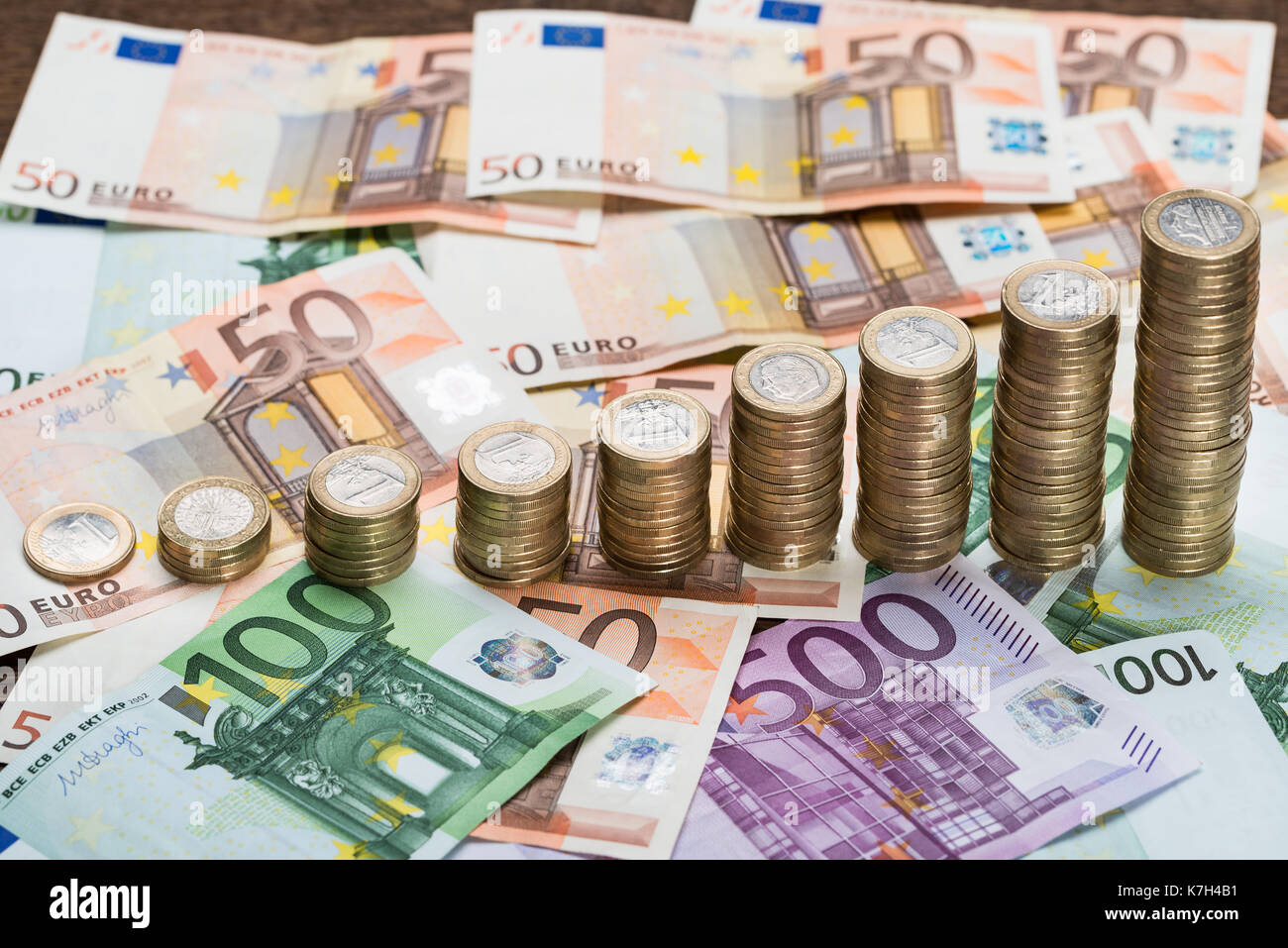 Growing stack euro coins hi-res stock photography and images - Alamy