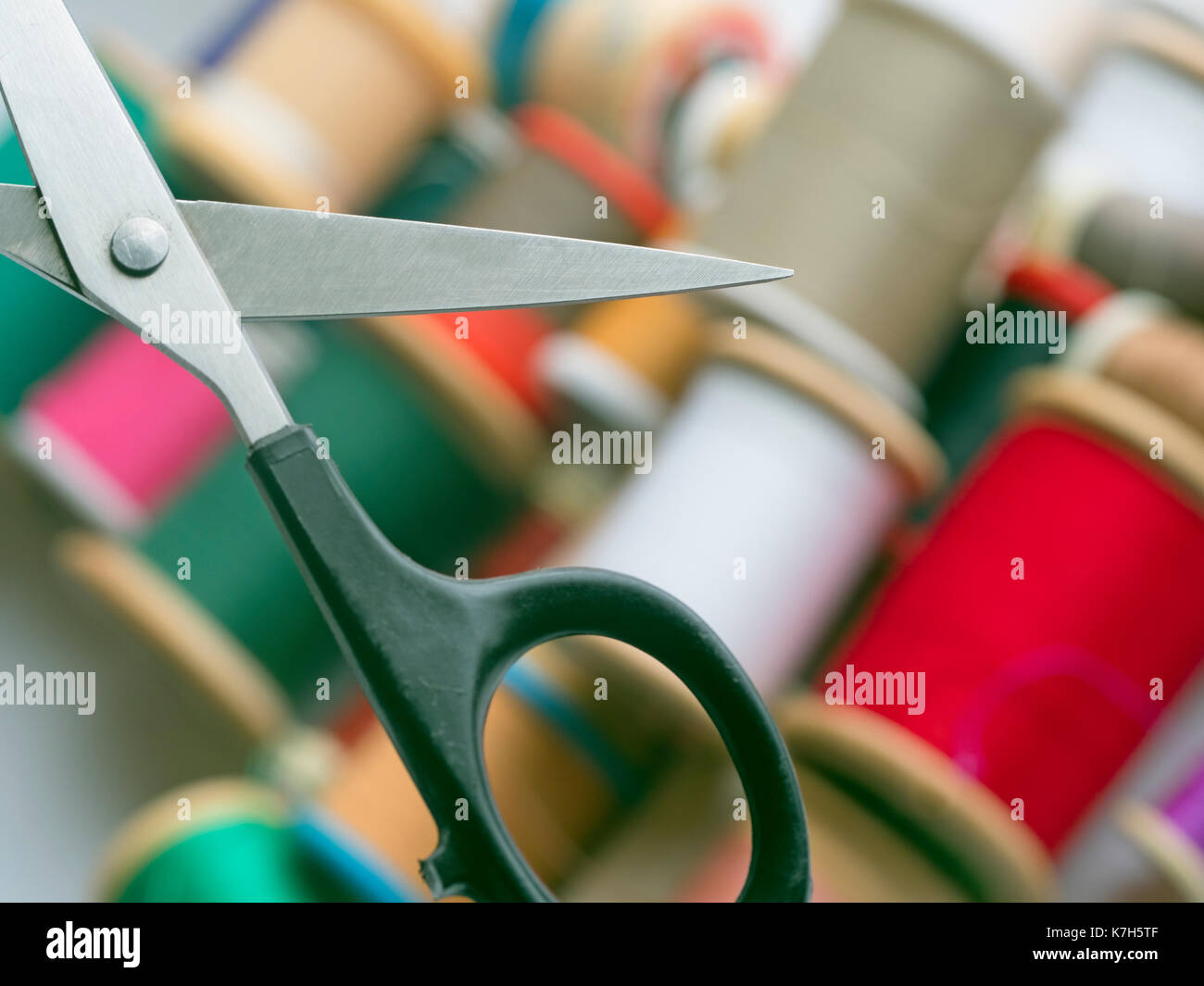 cotton reels and dress making materials Stock Photo - Alamy