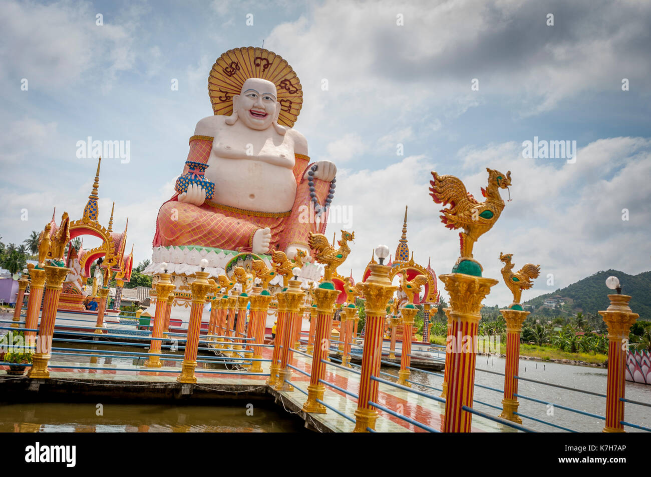 Budai at Wat Plai Leam, a Buddhist temple on the island of Ko Samui ...