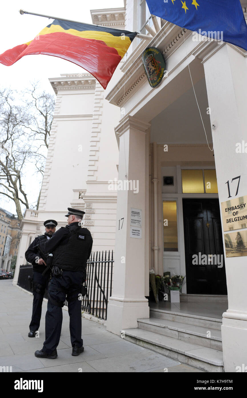 A sign embassy belgium in london hi-res stock photography and images ...