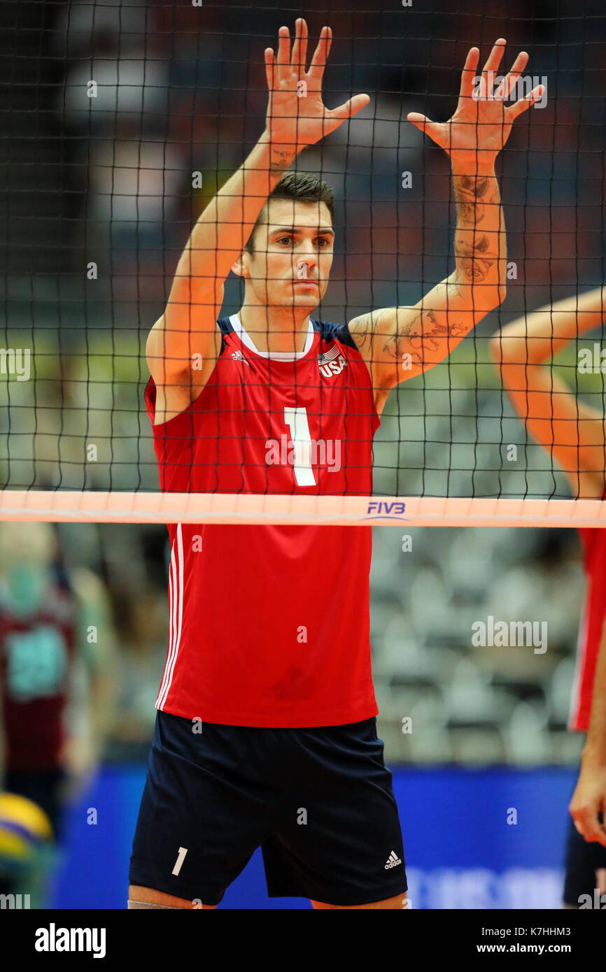 Osaka, Japan. 15th Sep, 2017. Matthew Anderson (USA) Volleyball : FIVB ...