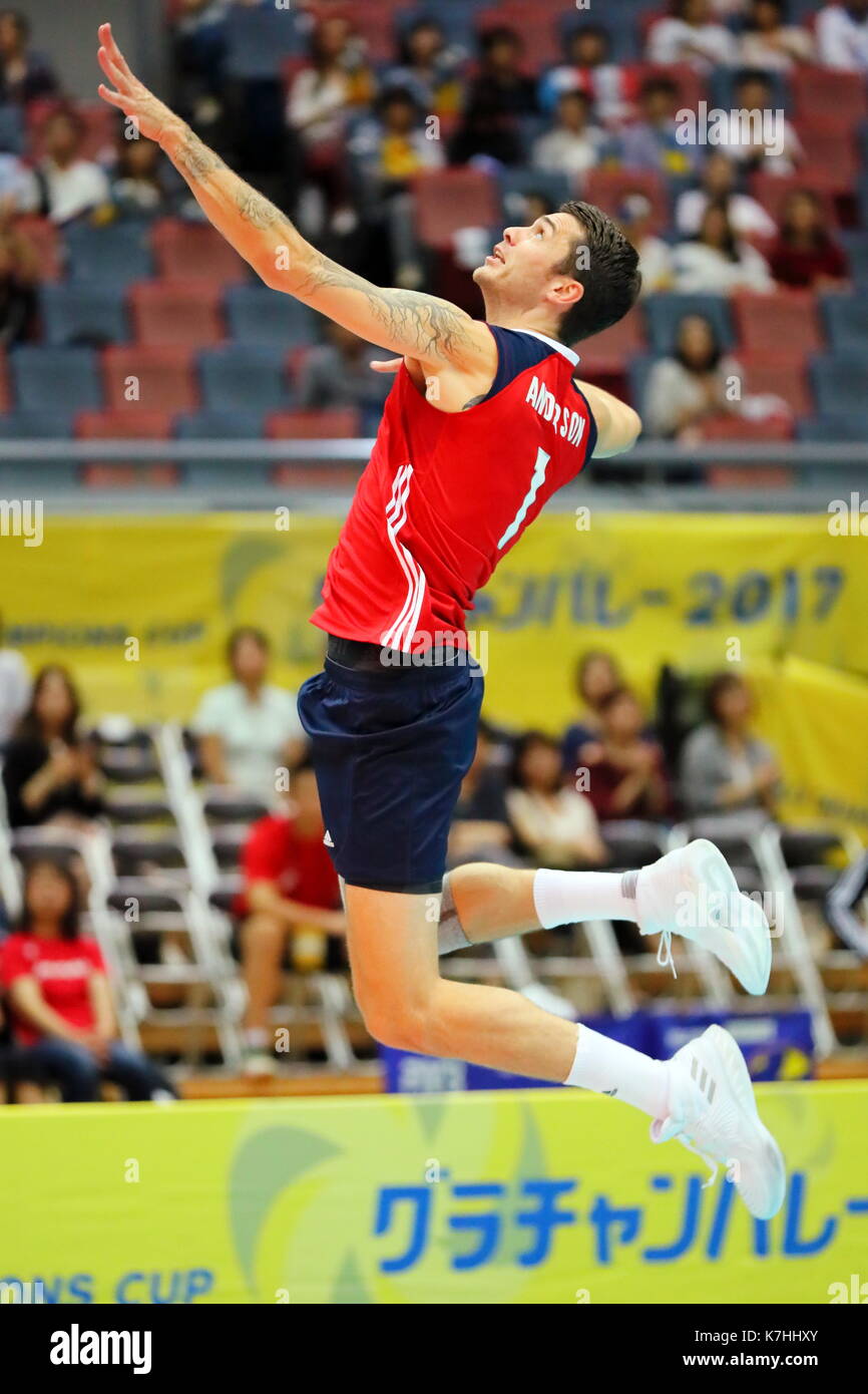 Osaka, Japan. 15th Sep, 2017. Matthew Anderson (USA) Volleyball : FIVB ...