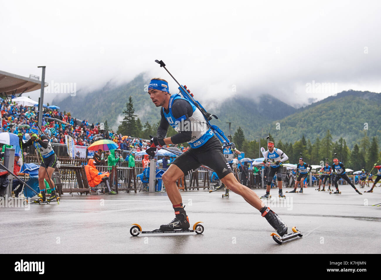 Simon Schempp in action in the Mass start Biathlon, German Summer ...