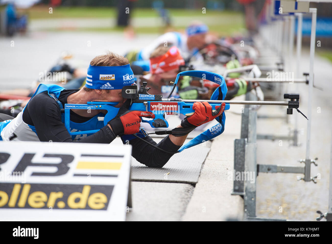 Simon Schempp in action in the Mass start Biathlon, German Summer ...