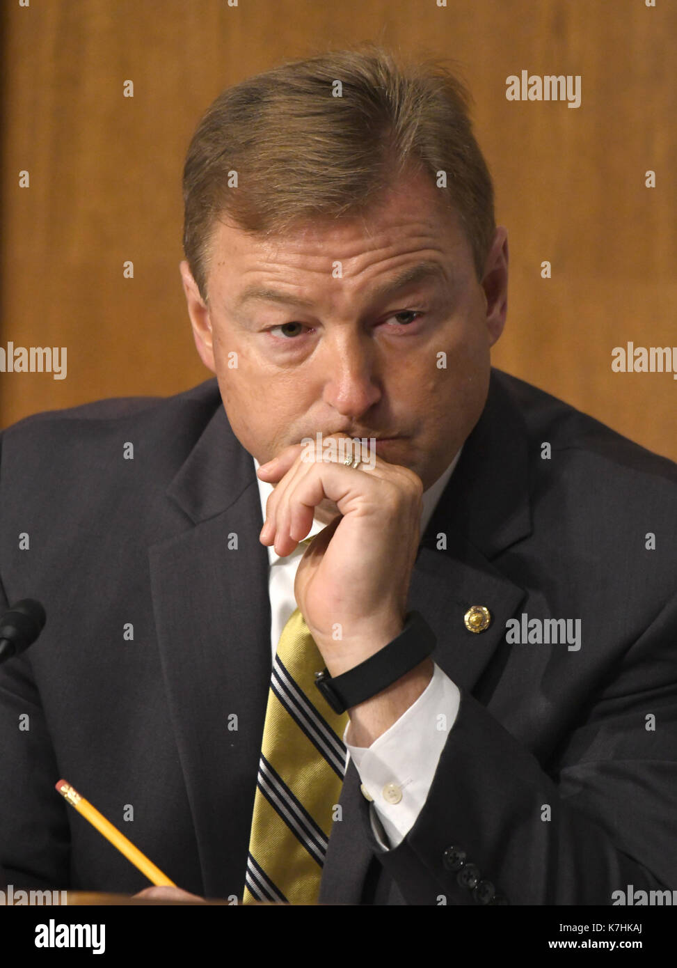 United States Senator Dean Heller (Republican of Nevada) questions a ...