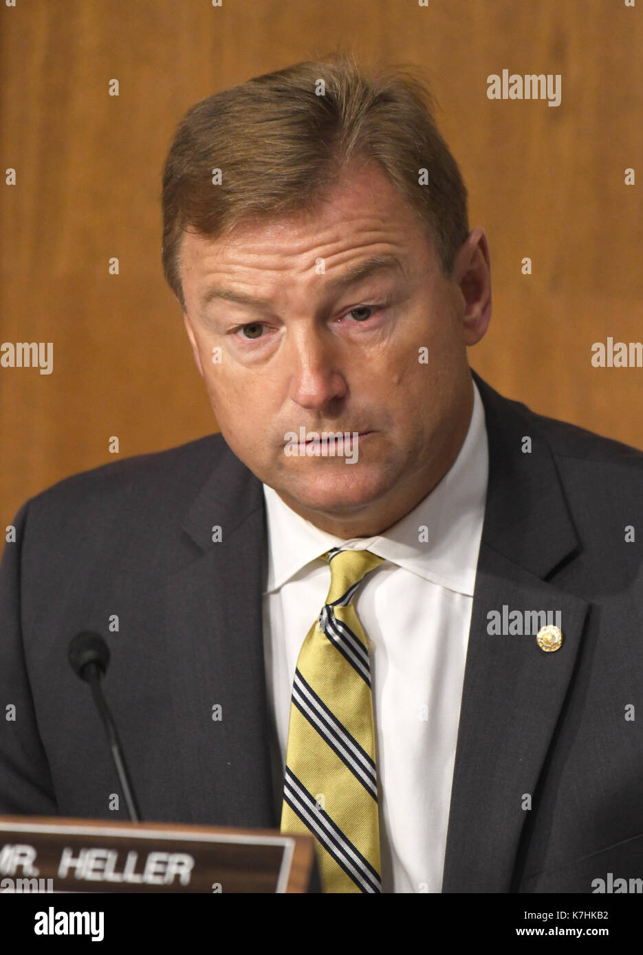 United States Senator Dean Heller (Republican of Nevada) questions a ...