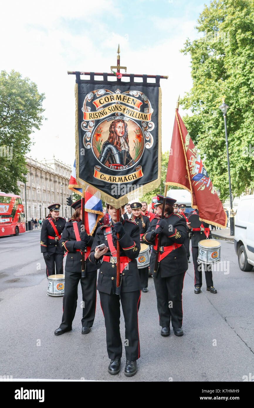 London UK. 16th September 2017. Apprentice boys marching bands take ...