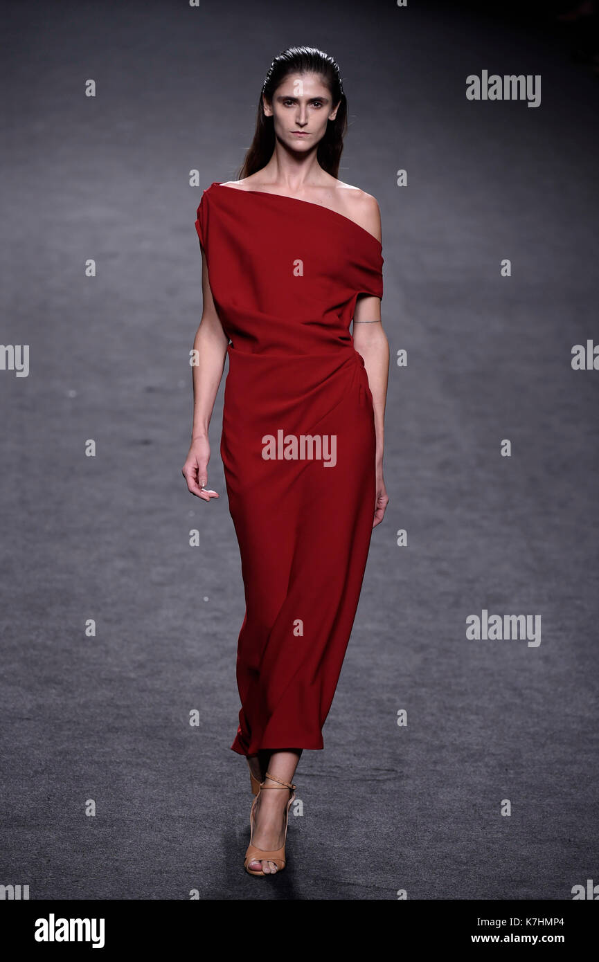Model wears at collection runway a creation from " Roberto Torretta ...