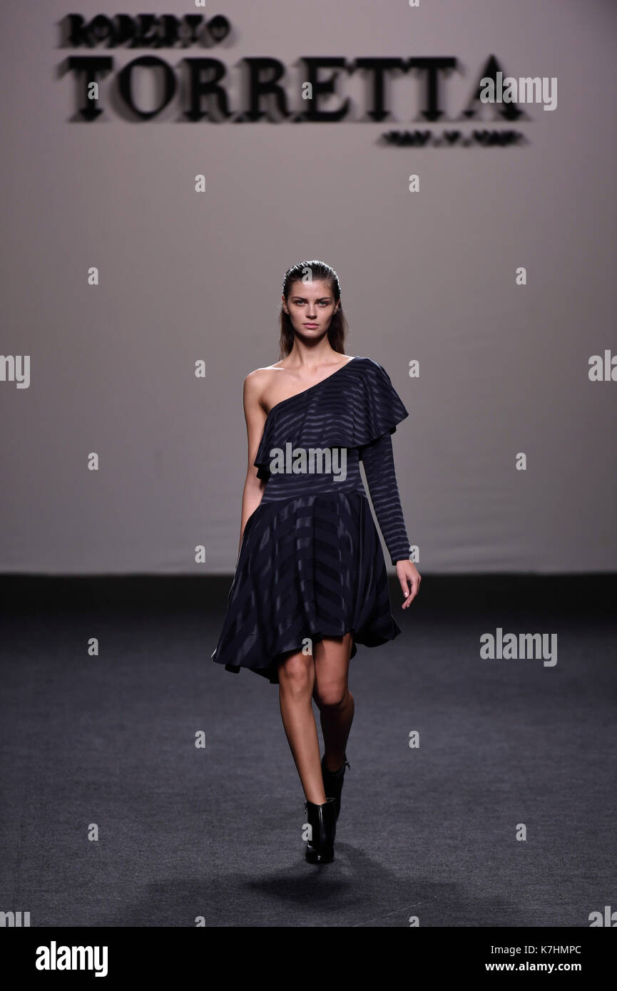 Model wears at collection runway a creation from " Roberto Torretta ...
