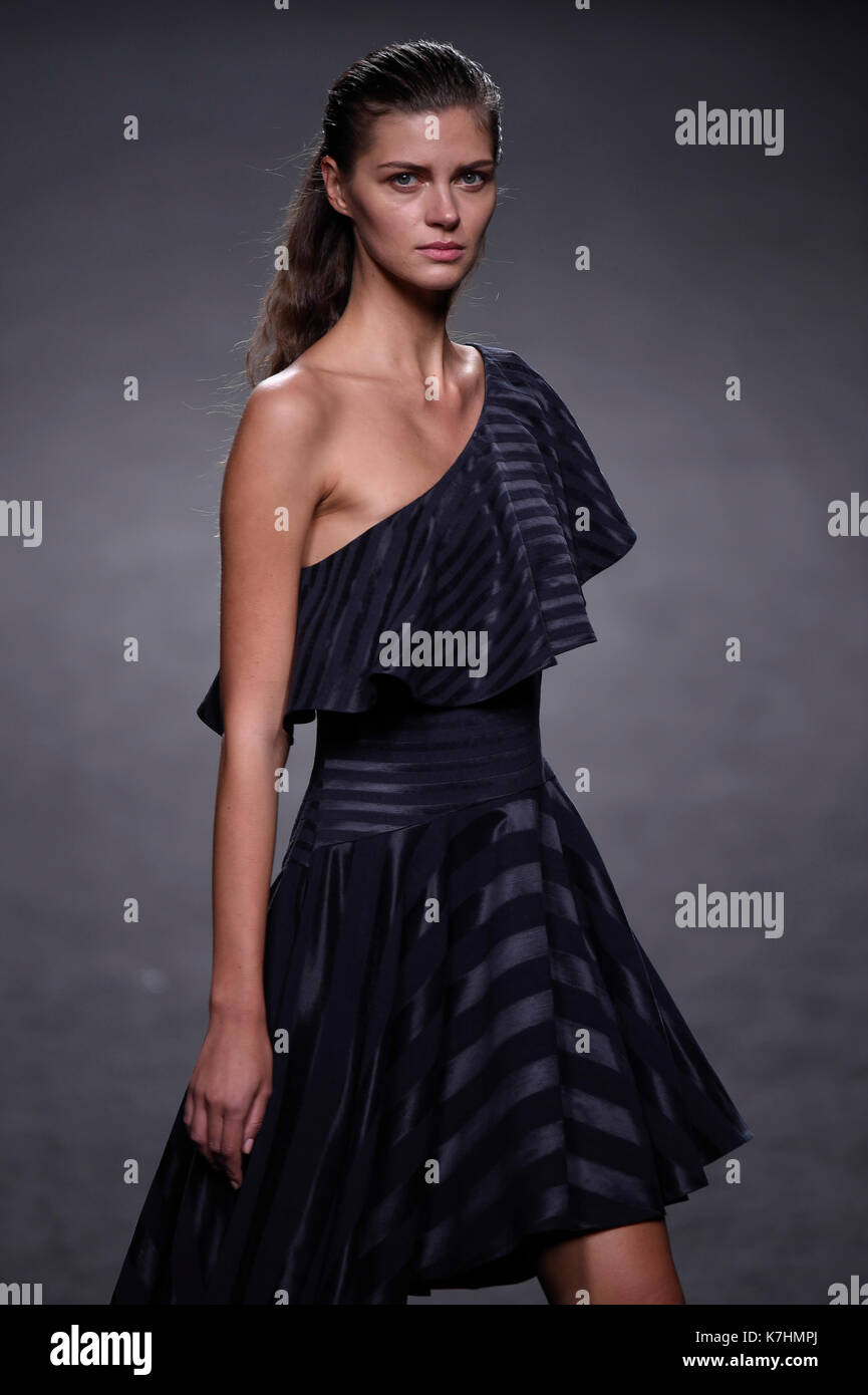 Model wears at collection runway a creation from " Roberto Torretta ...