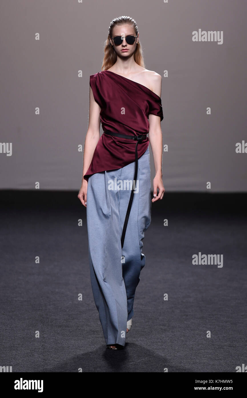 Model wears at collection runway a creation from " Roberto Torretta ...