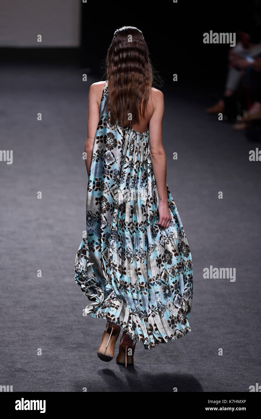 Model wears at collection runway a creation from " Roberto Torretta ...
