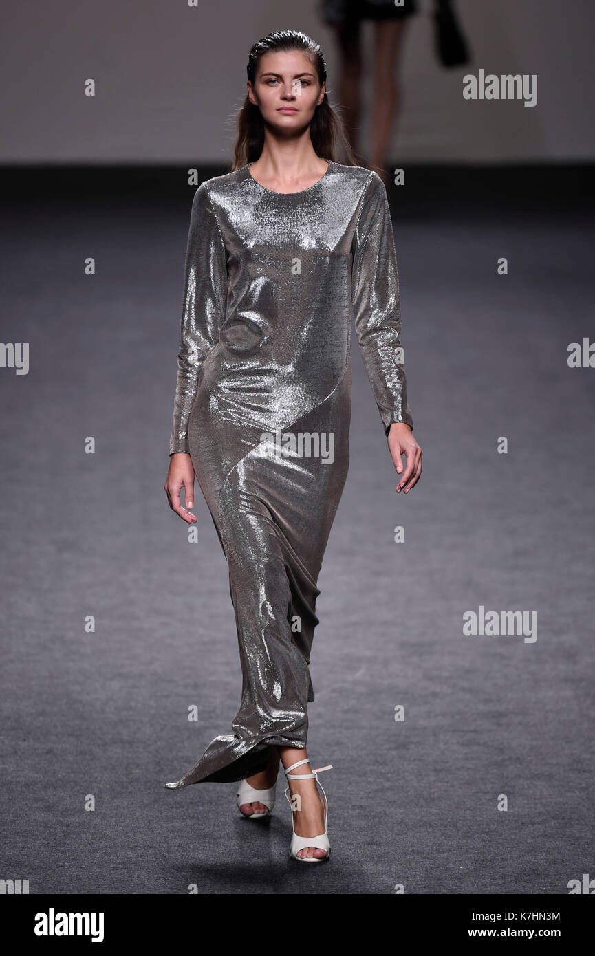 Model wears at collection runway a creation from " Roberto Torretta ...