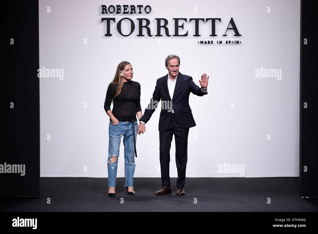 Model wears at collection runway a creation from " Roberto Torretta ...