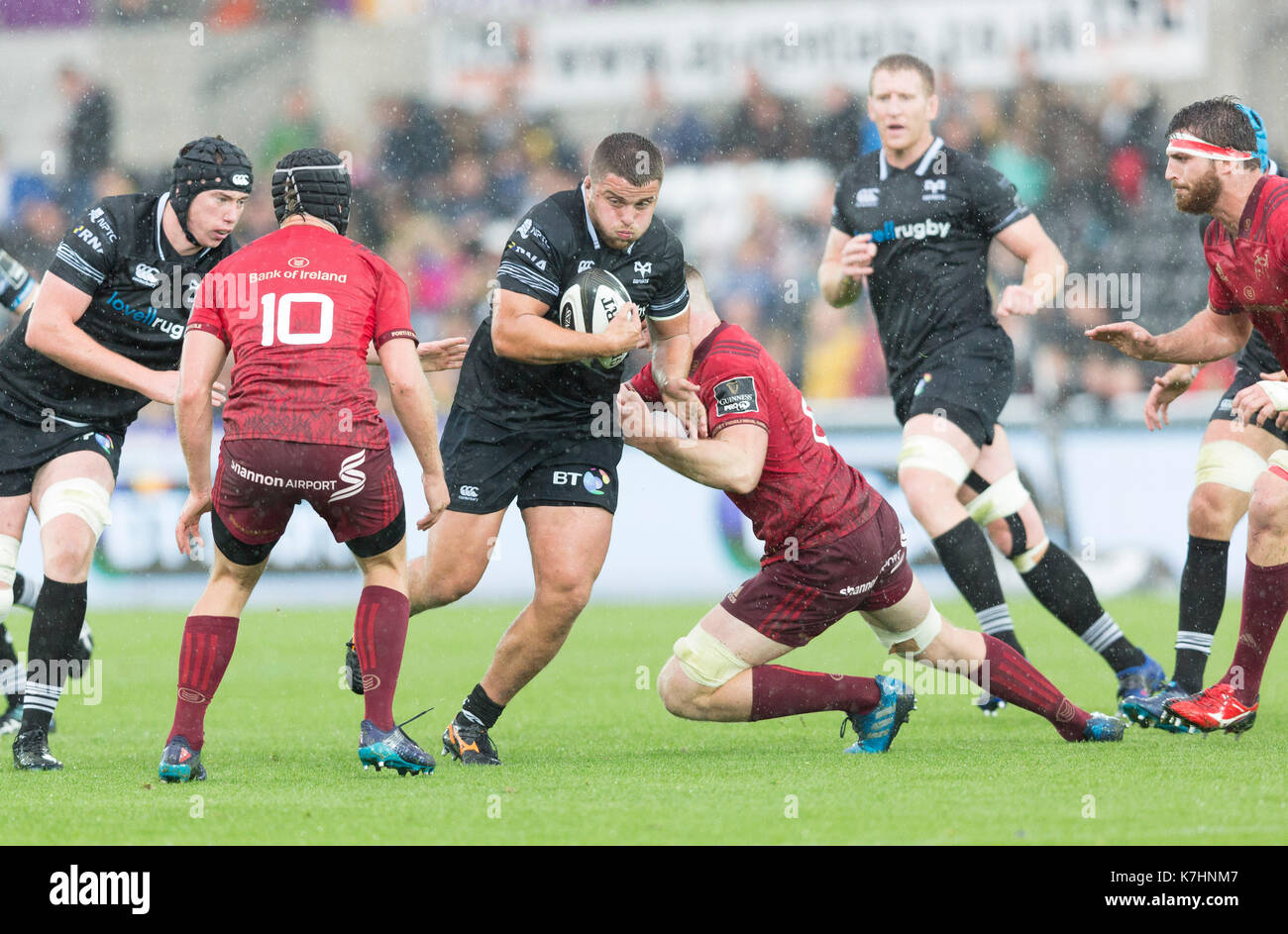 Ospreys' prop forward Nicky Smith on the charge at the Liberty Stadium ...
