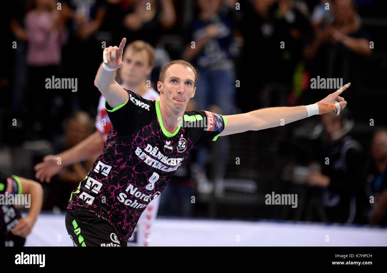 Flensburg, Germany. 16th Sep, 2017. Flensburg's Holger Glandorf ...