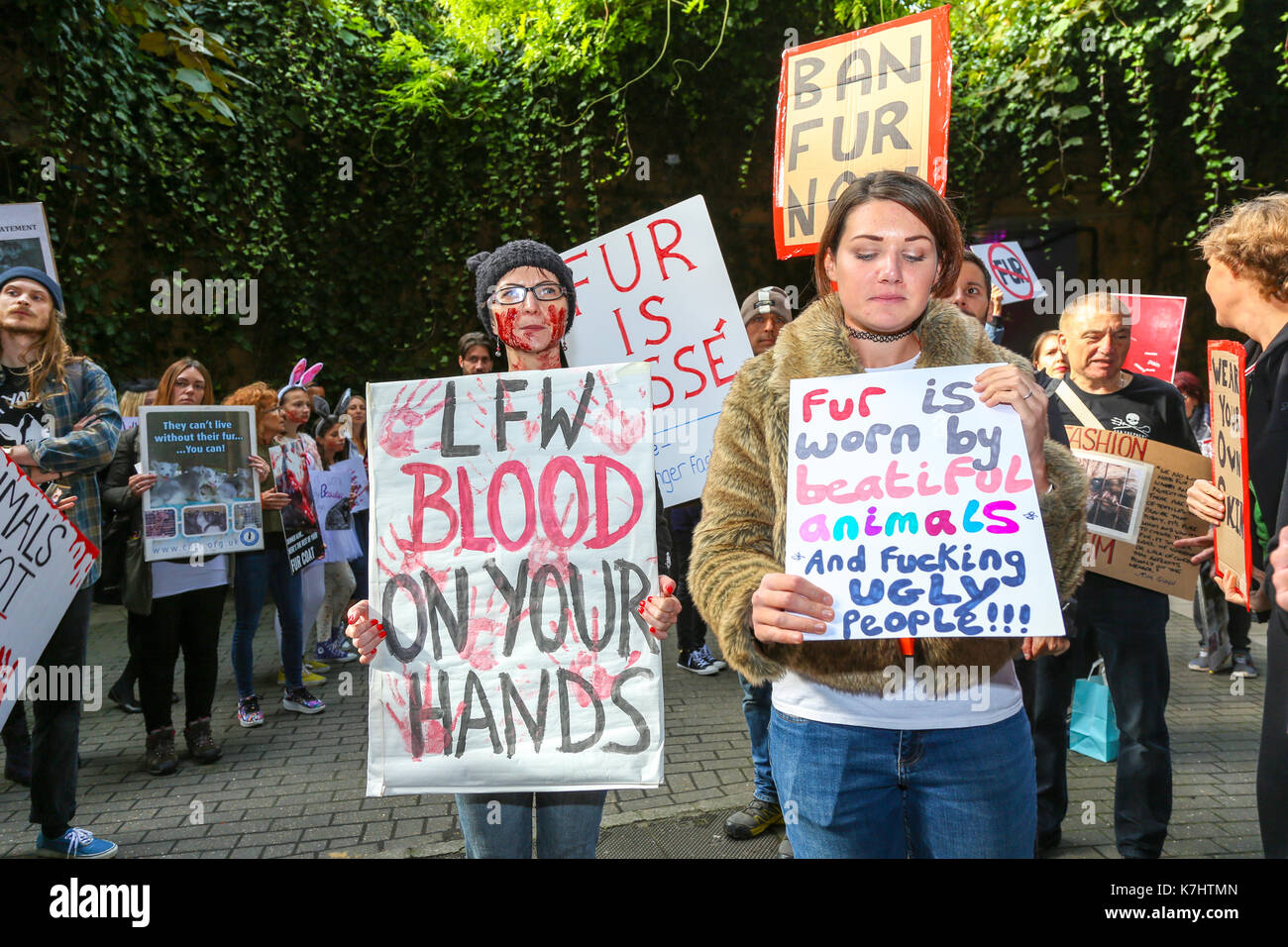 London, UK. 16th Sept, 2017. The anti fur group made their way from a ...