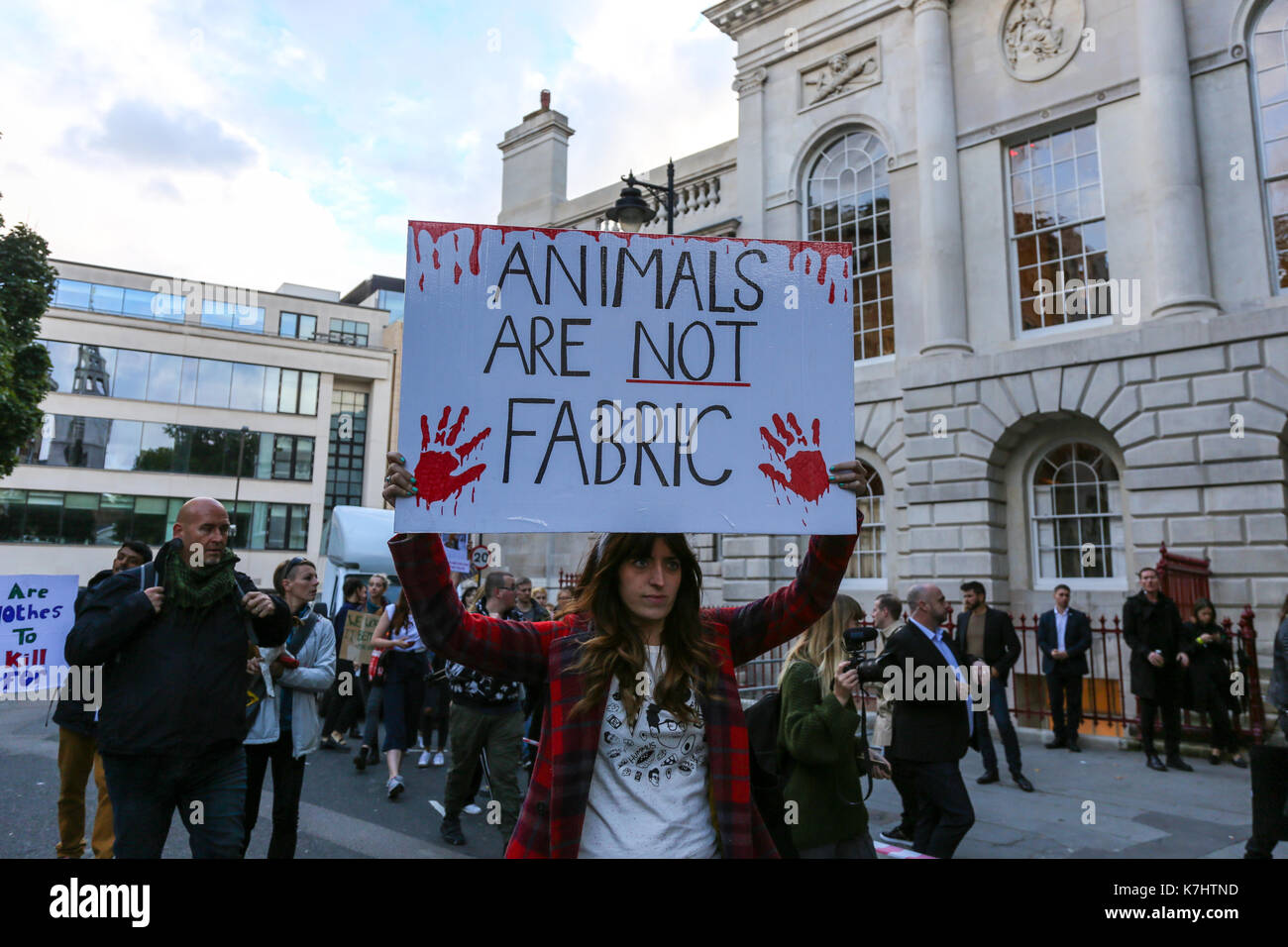 London, UK. 16th Sept, 2017. The anti fur group made their way from a ...