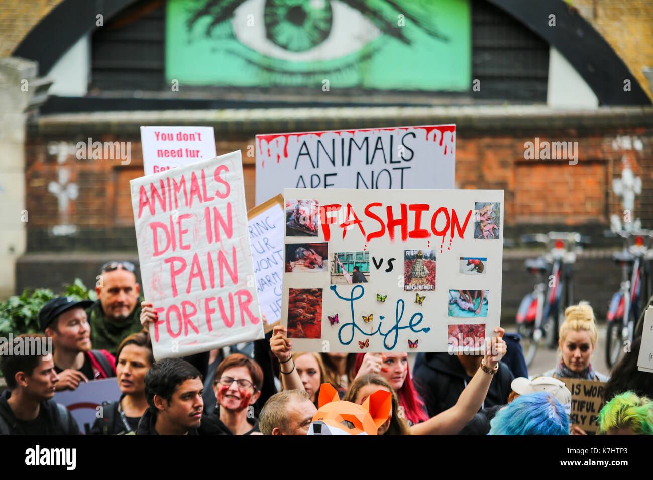 London, UK. 16th Sept, 2017. The anti fur group made their way from a ...