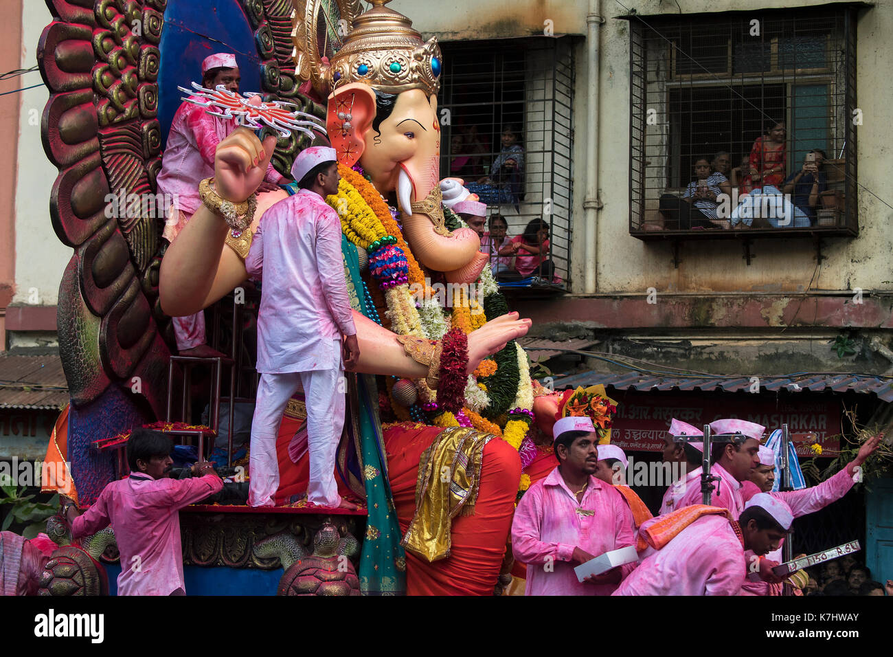 The image of Ganpati for Elephant headed lord the famous lalbaug cha ...