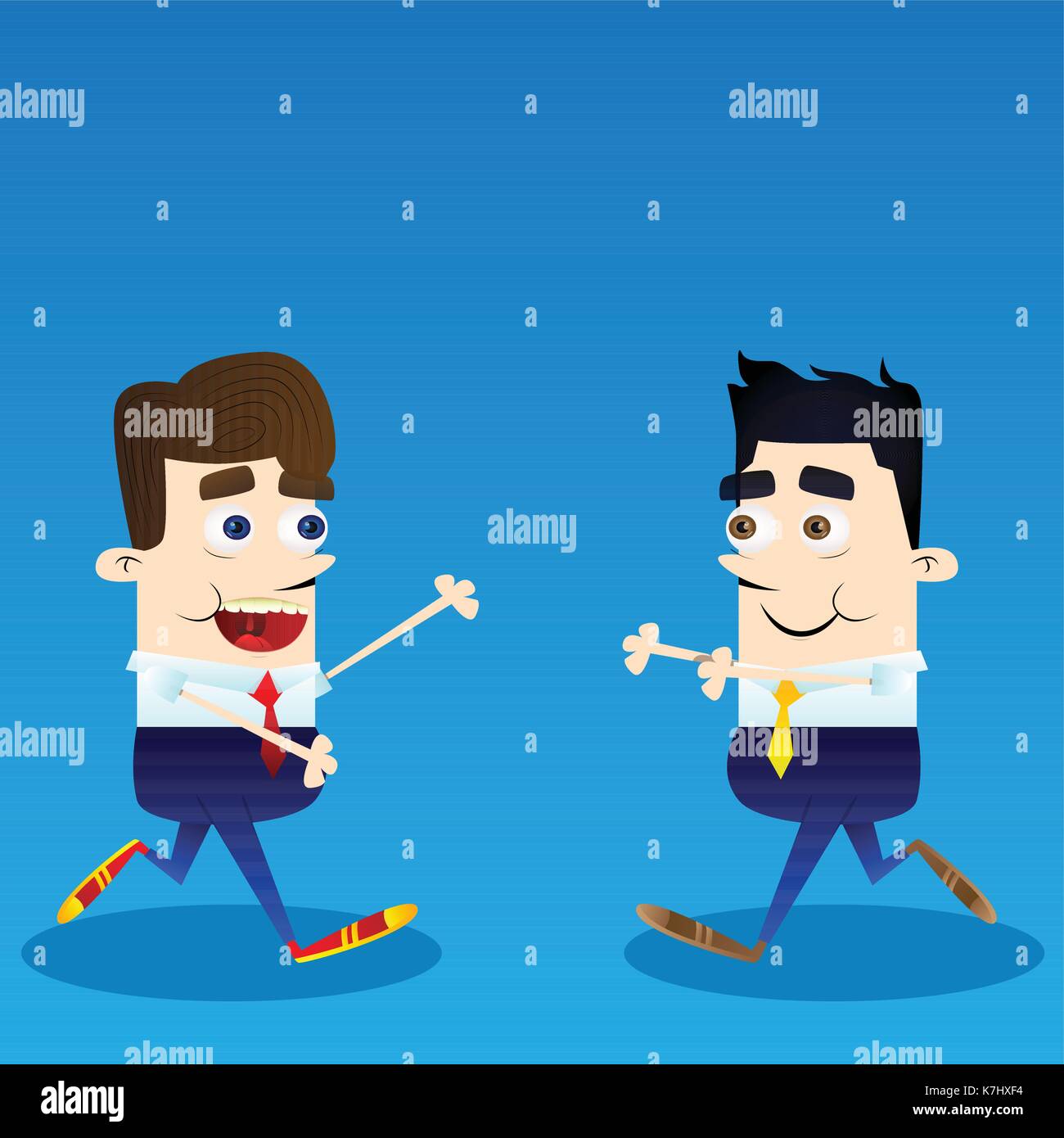 Vector cartoon happy smiling successful business office worker ...