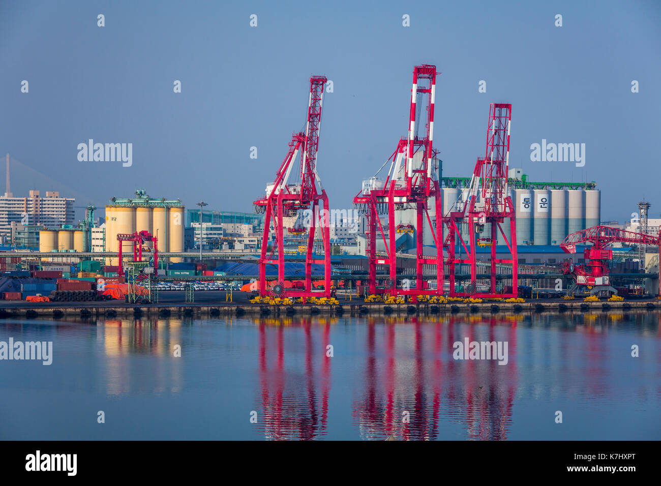The industrial port of Incheon, South Korea, Asia Stock Photo - Alamy