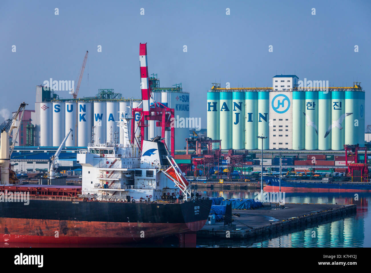 The industrial port of Incheon, South Korea, Asia Stock Photo - Alamy