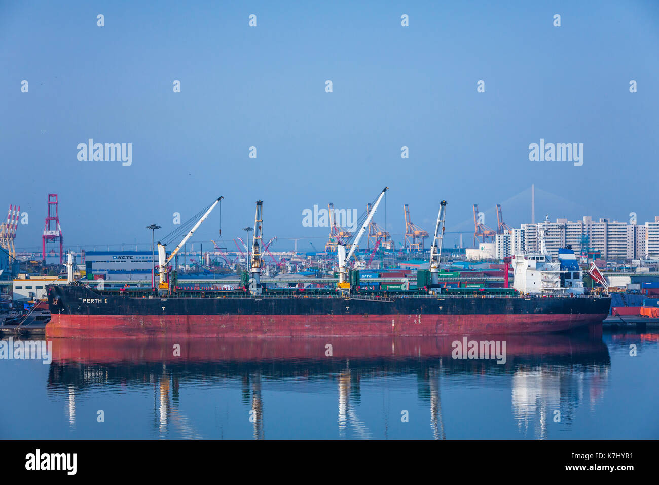The industrial port of Incheon, South Korea, Asia Stock Photo - Alamy