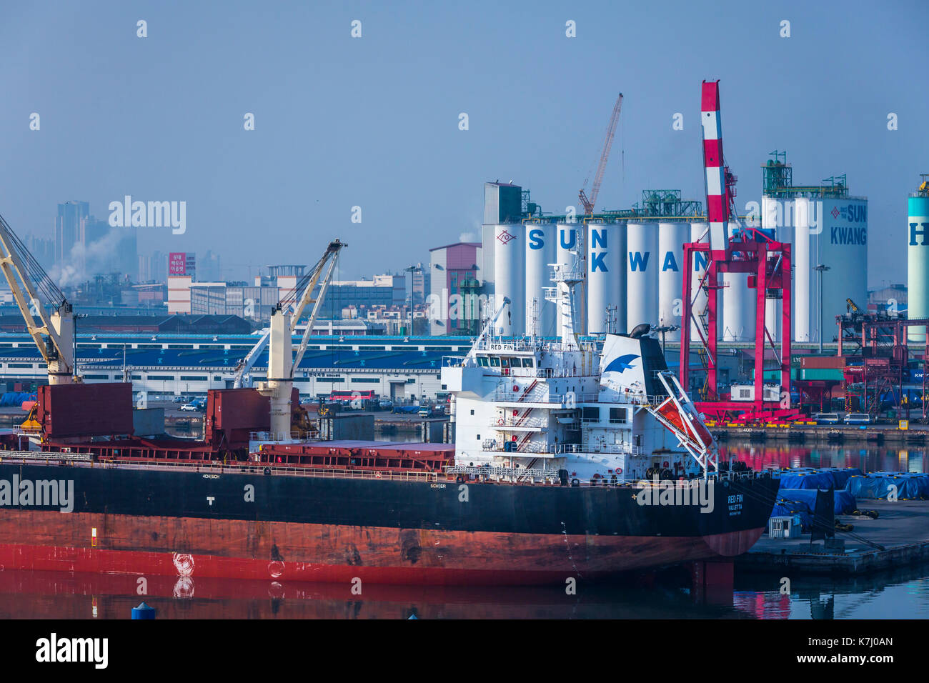 The industrial port of Incheon, South Korea, Asia Stock Photo - Alamy