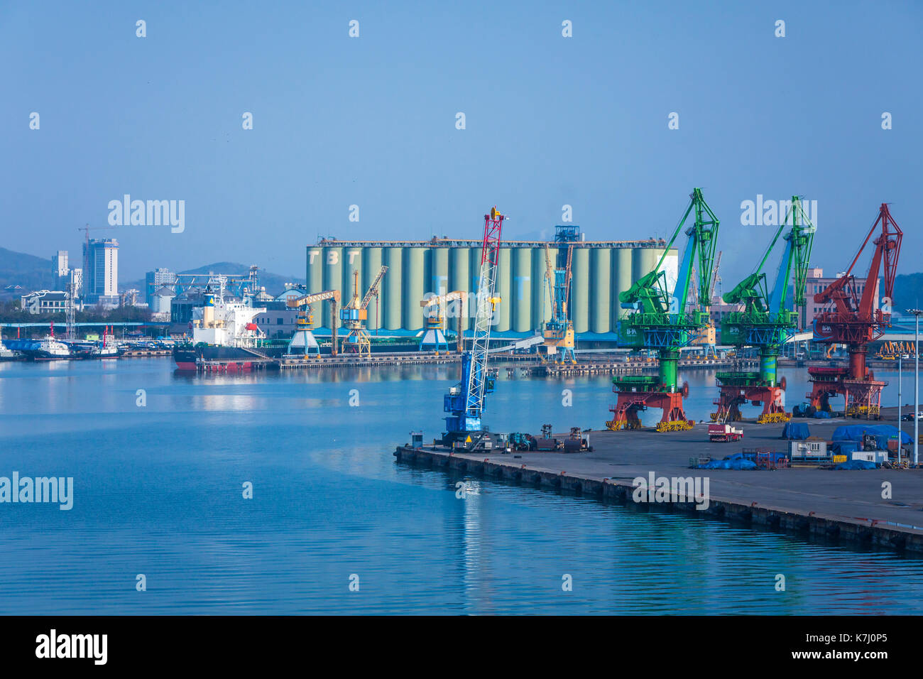 The industrial port of Incheon, South Korea, Asia Stock Photo - Alamy