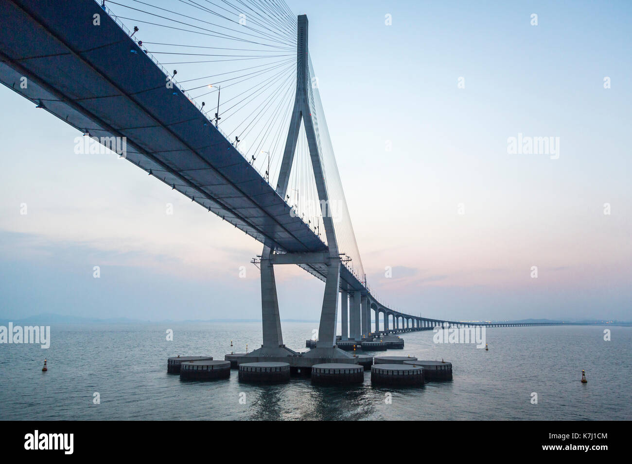 The Incheon Bridge at dusk Incheon, South Korea, Asia Stock Photo - Alamy