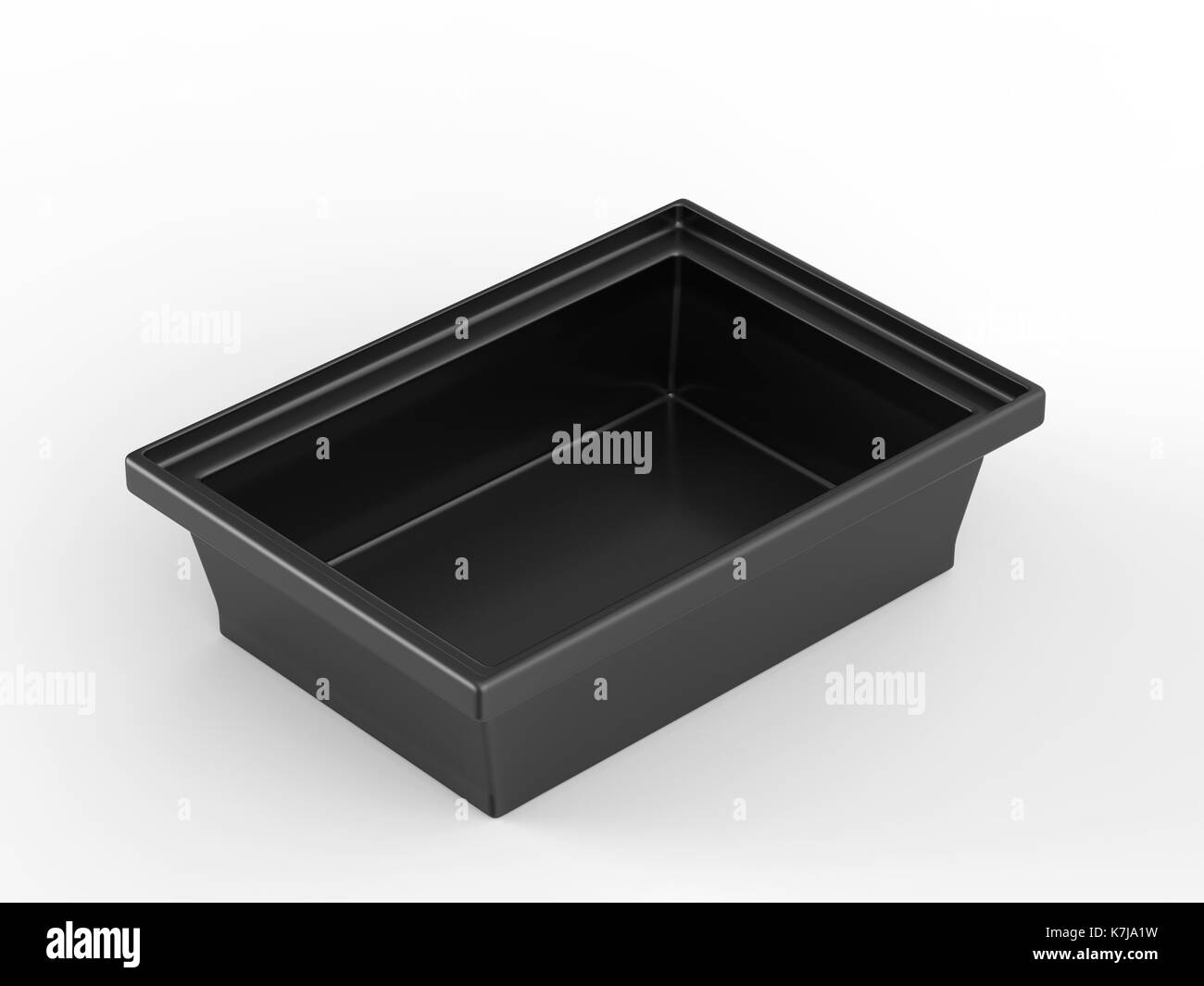3d rendering black tray on white background Stock Photo - Alamy