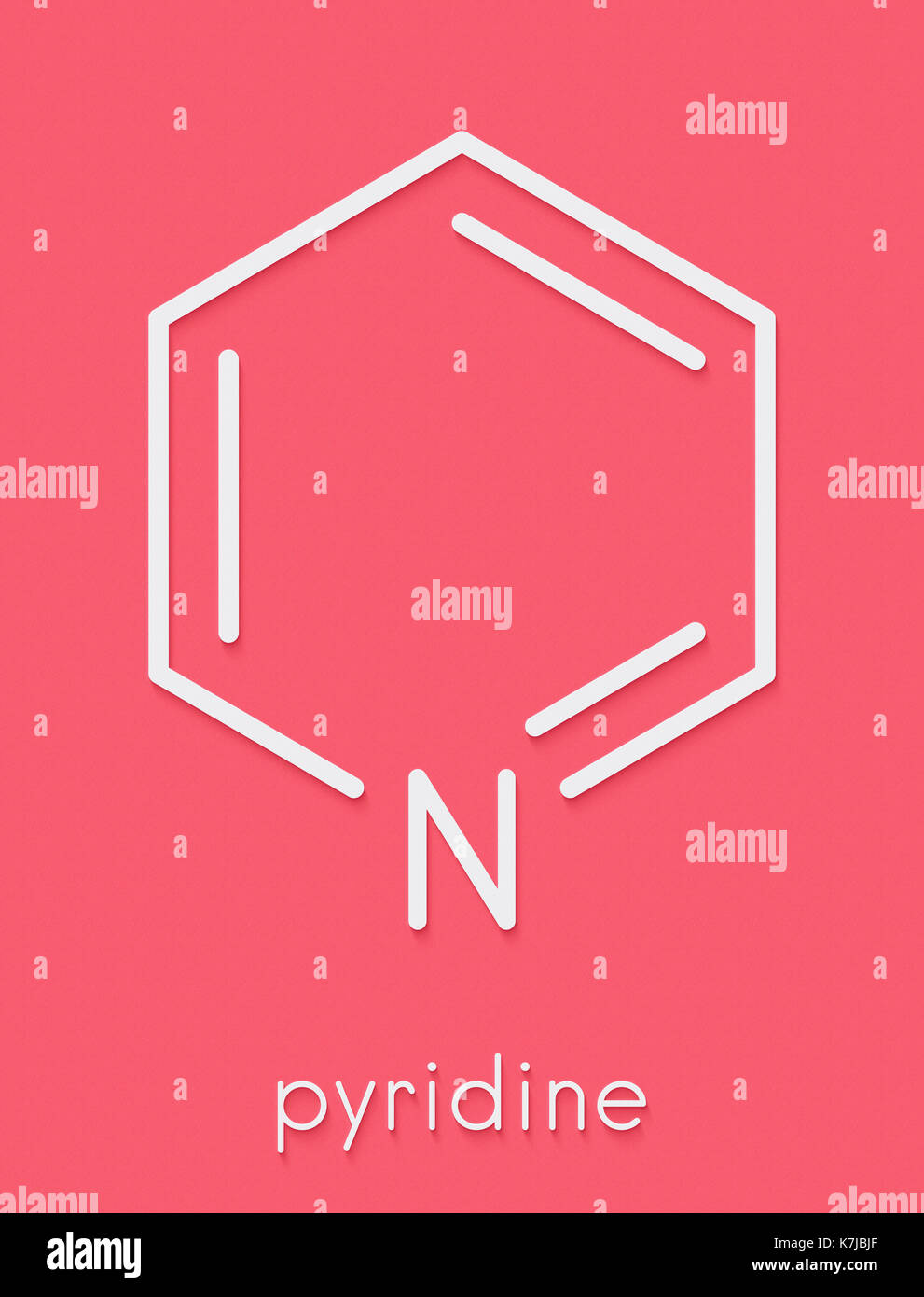 Pyridine Chemical Solvent And Reagent Molecule Skeletal Formula Stock