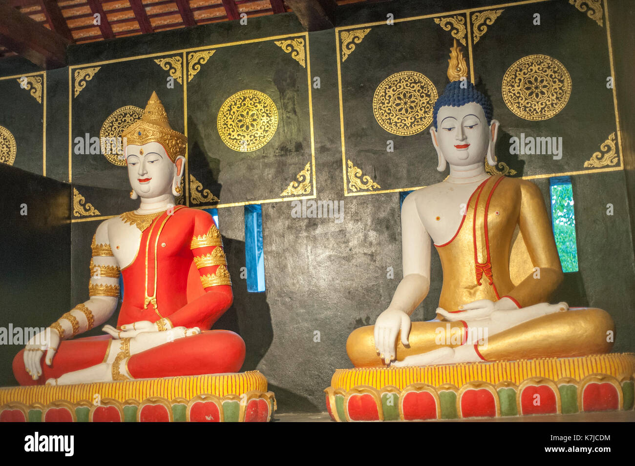 Two Sitting Buddha's, Calling the Earth to Witness Stock Photo - Alamy