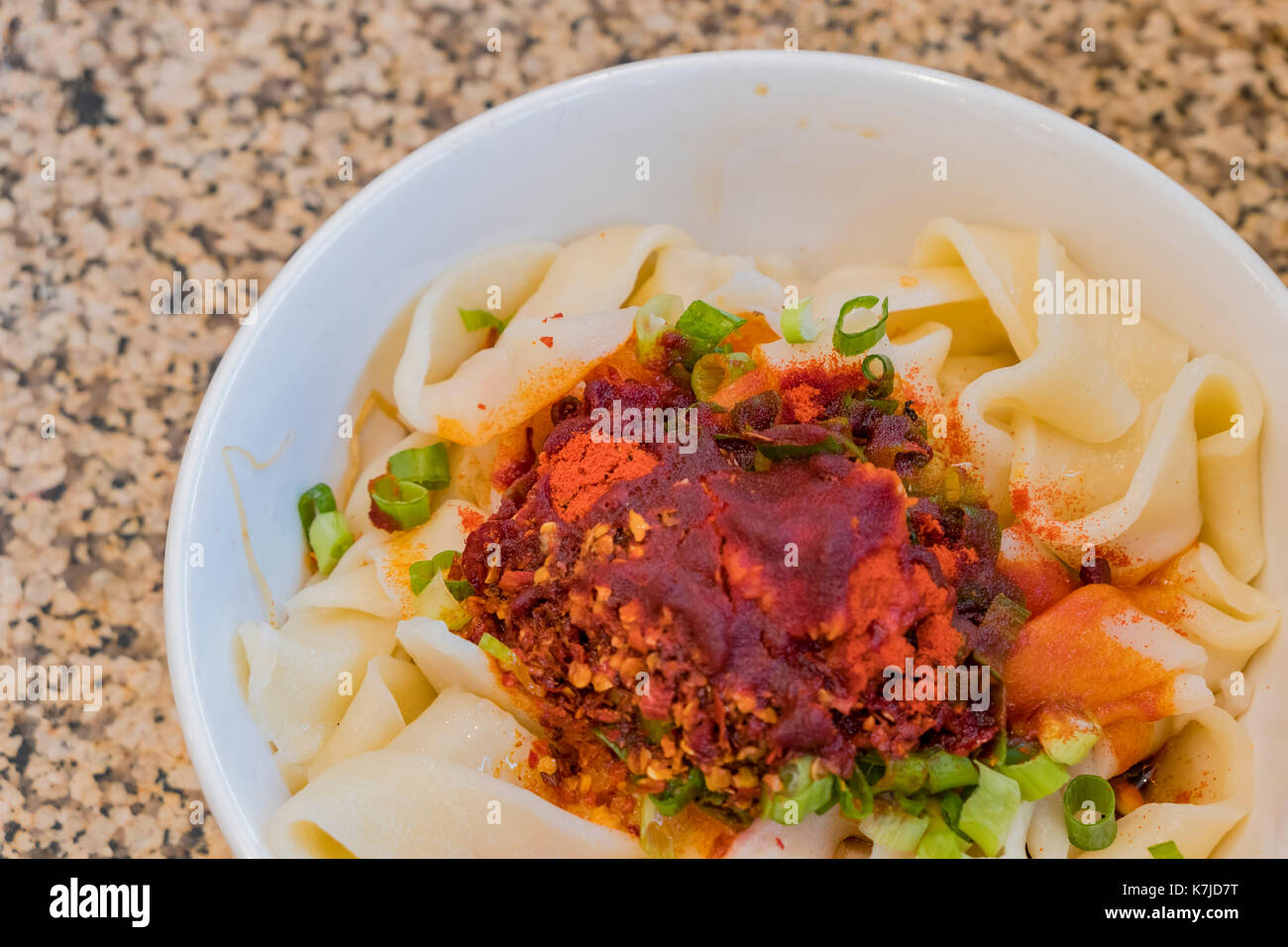 Shaanxi style Youpo Noodle is a famous chinese special style noodle ...