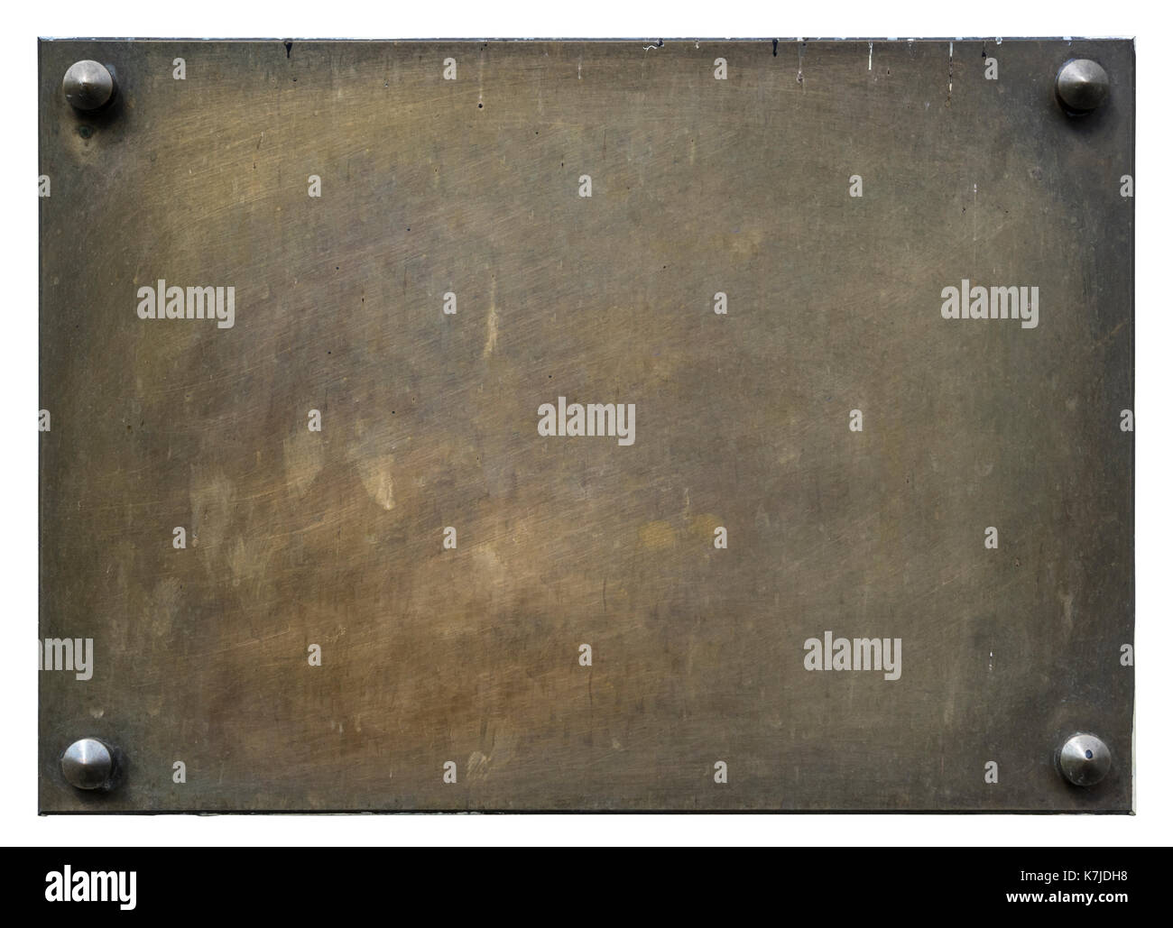 Old bronze plaque isolated on white background Stock Photo - Alamy